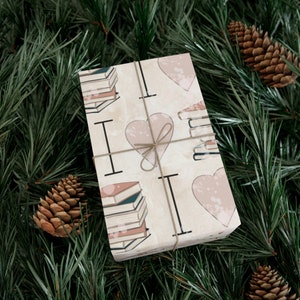 Bookish Wrapping Paper, Unique Gift Wrap, Birthday Gift for Booklover ...