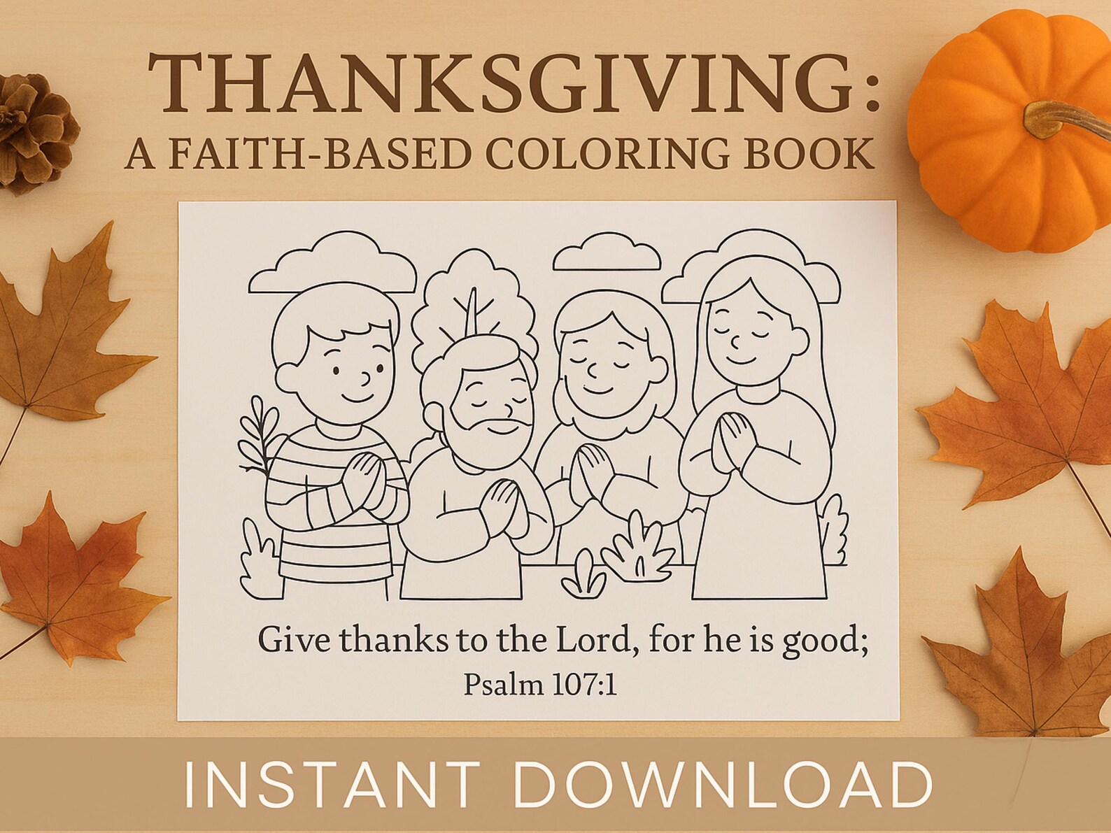 Give Thanks to the Lord – Christian Thanksgiving Coloring Book for Kids ...
