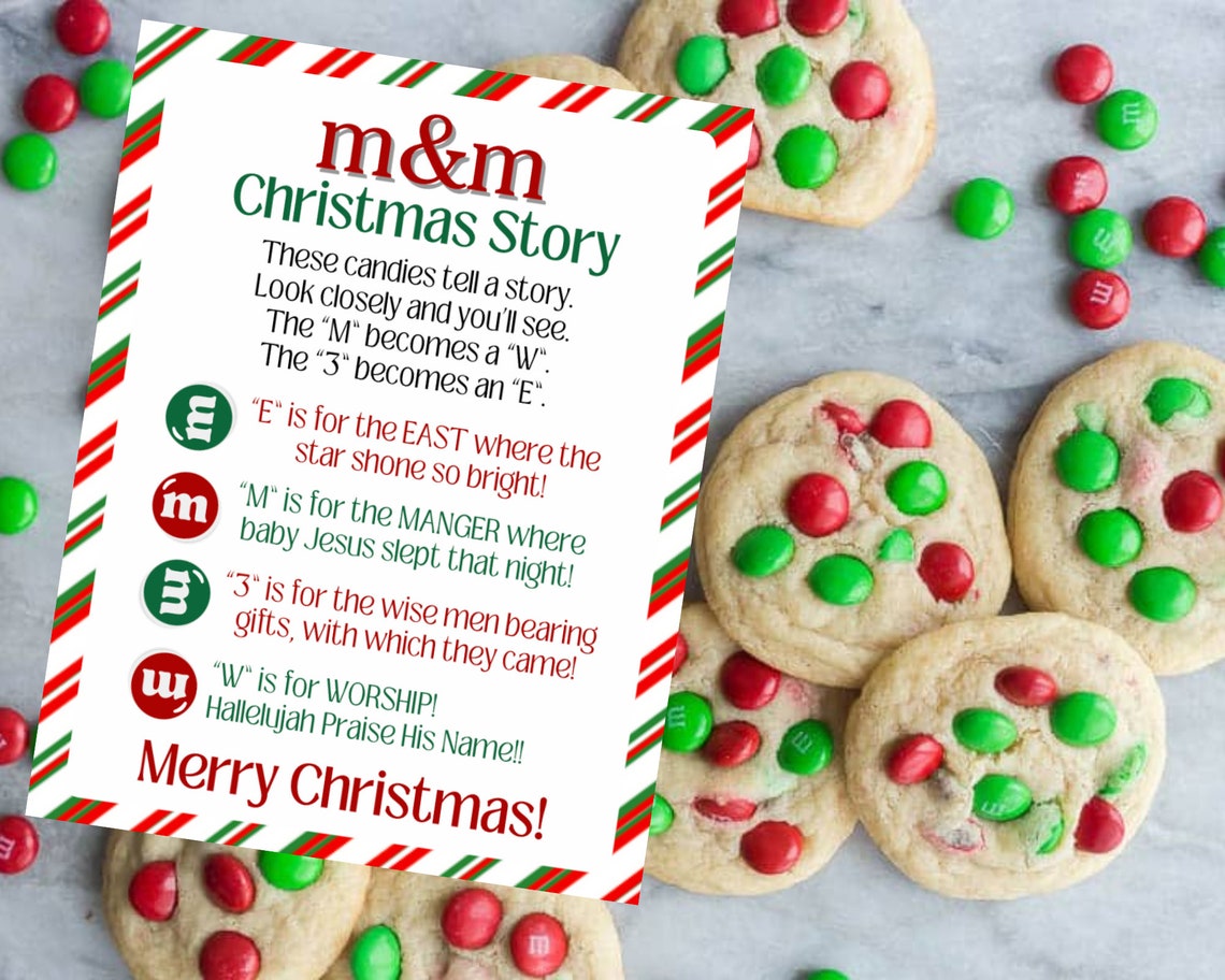 M&M Christmas Story Poem Printable, Nativity Story, Jesus Birth ...