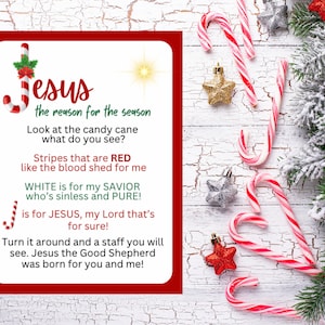 The Candy Cane Poem, Merry Christmas Tag, the Bible Story, Christmas ...