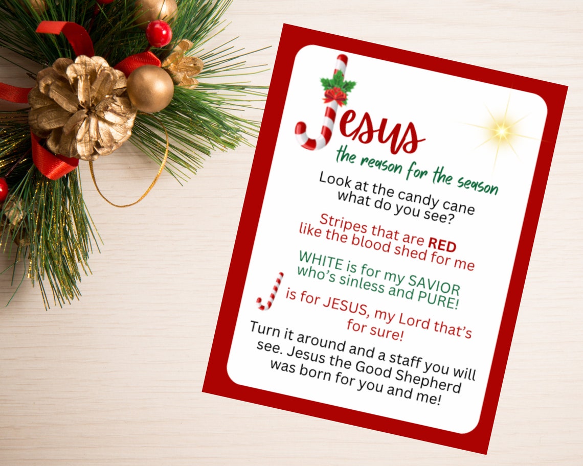 The Candy Cane Poem, Merry Christmas Tag, the Bible Story, Christmas ...