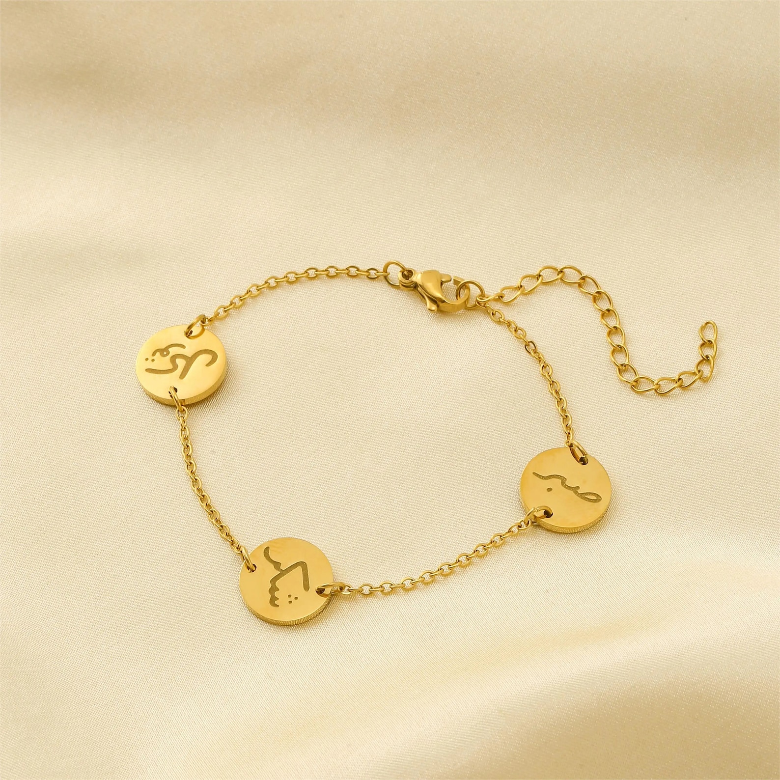 Islamic Bracelet Minimalist Arabic Bracelet for Gift 18K Gold Plated ...