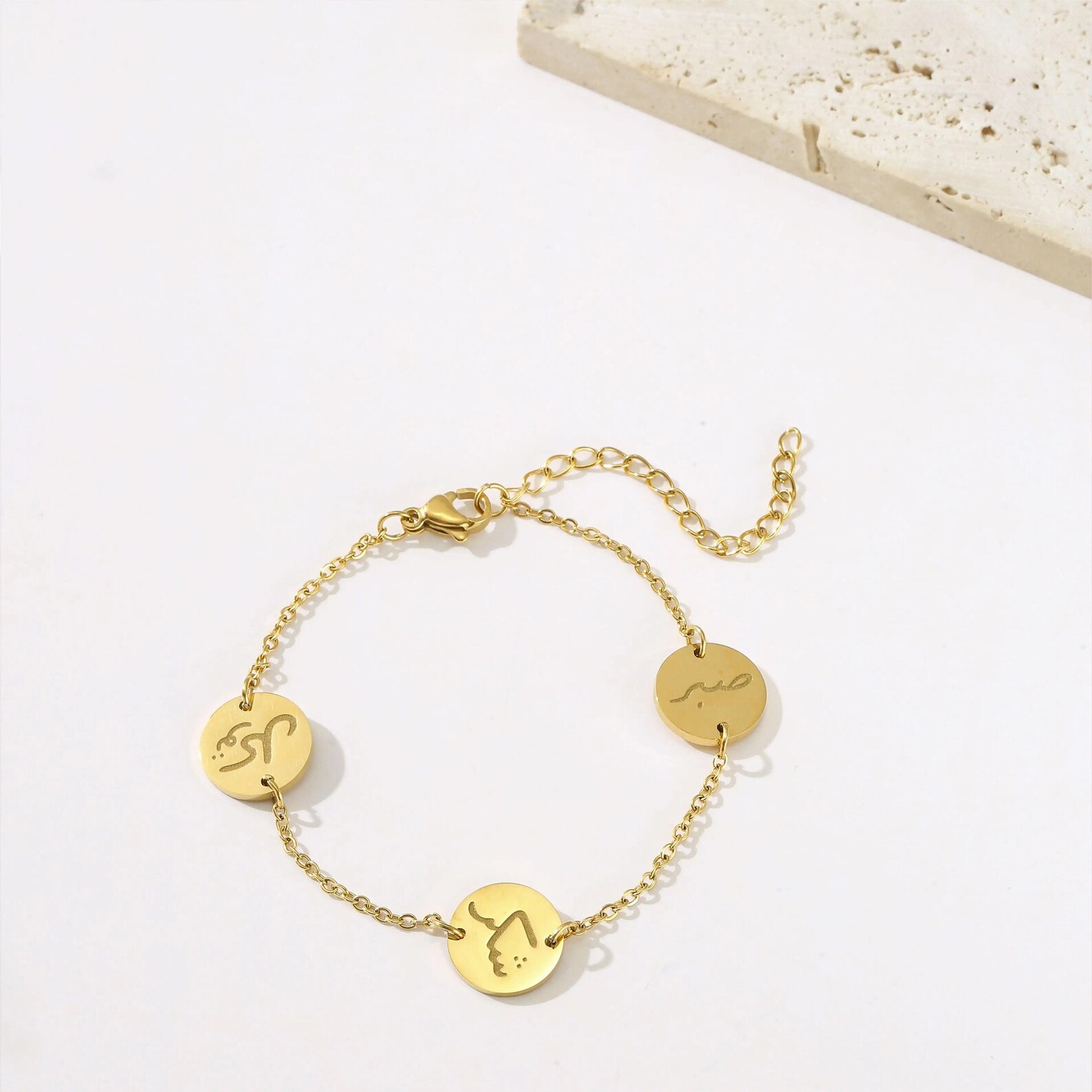 Islamic Bracelet Minimalist Arabic Bracelet for Gift 18K Gold Plated ...
