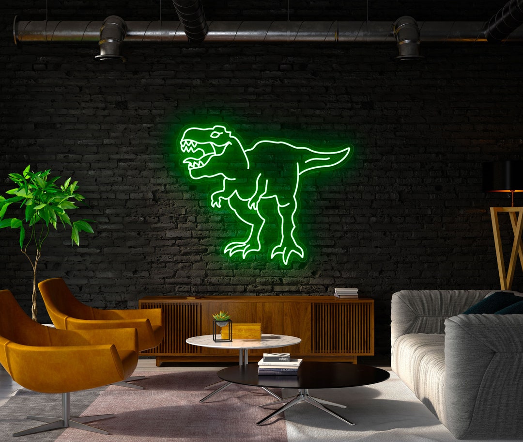 Trex Led Neon Sign / Dinosaur neon sign / Tyrannosaurus led luz de neón ...