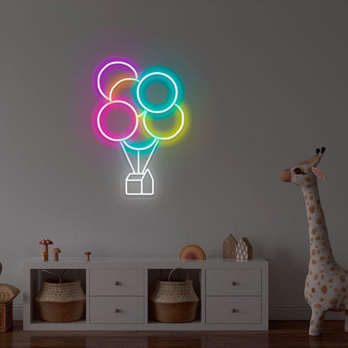 Up Led Neon Sign Balloons Neon Home Decoration Kid Room Neon Sign ...
