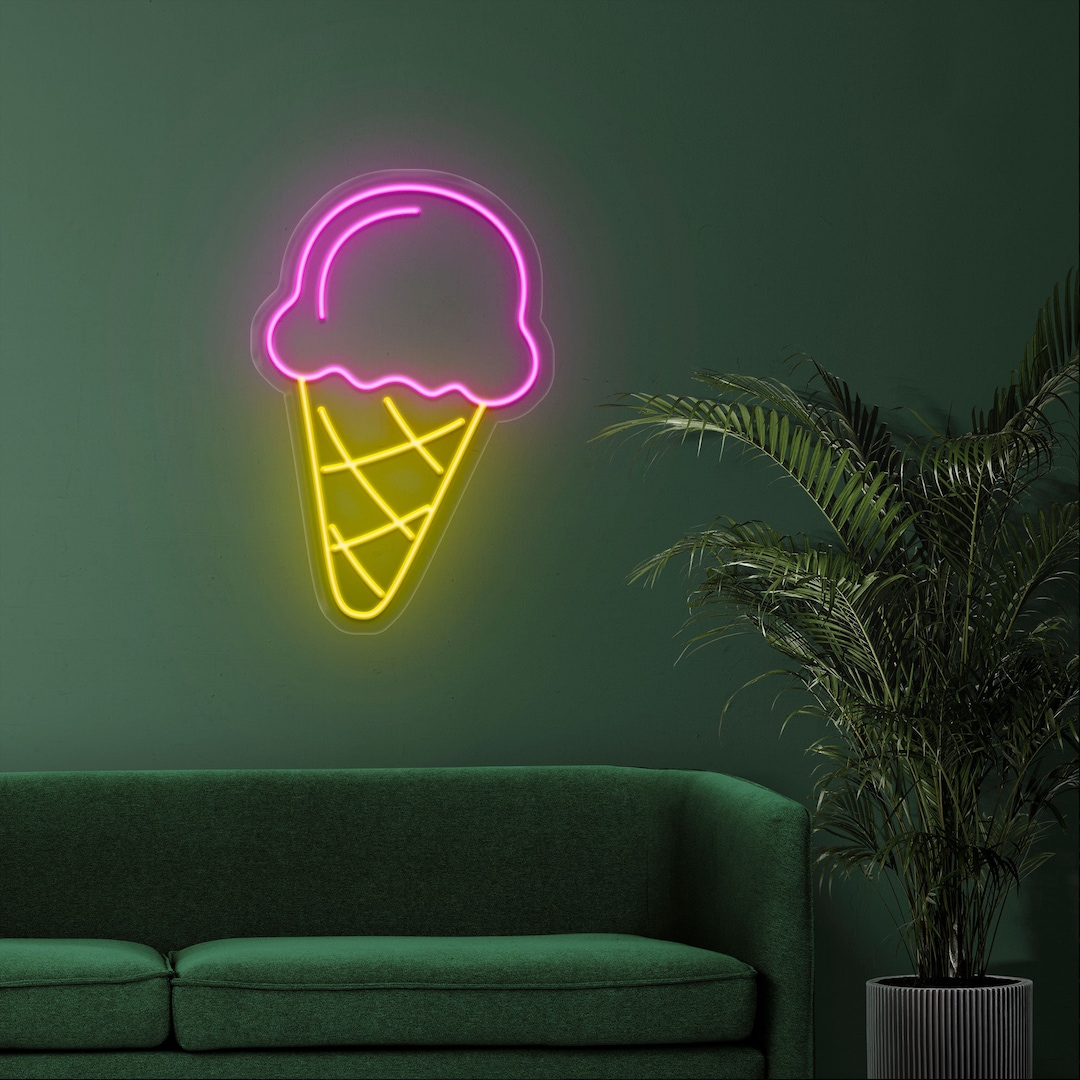 Ice Cream LED Neon Sign | Led Sign for Shop Wall Decor | Custom Coffee ...