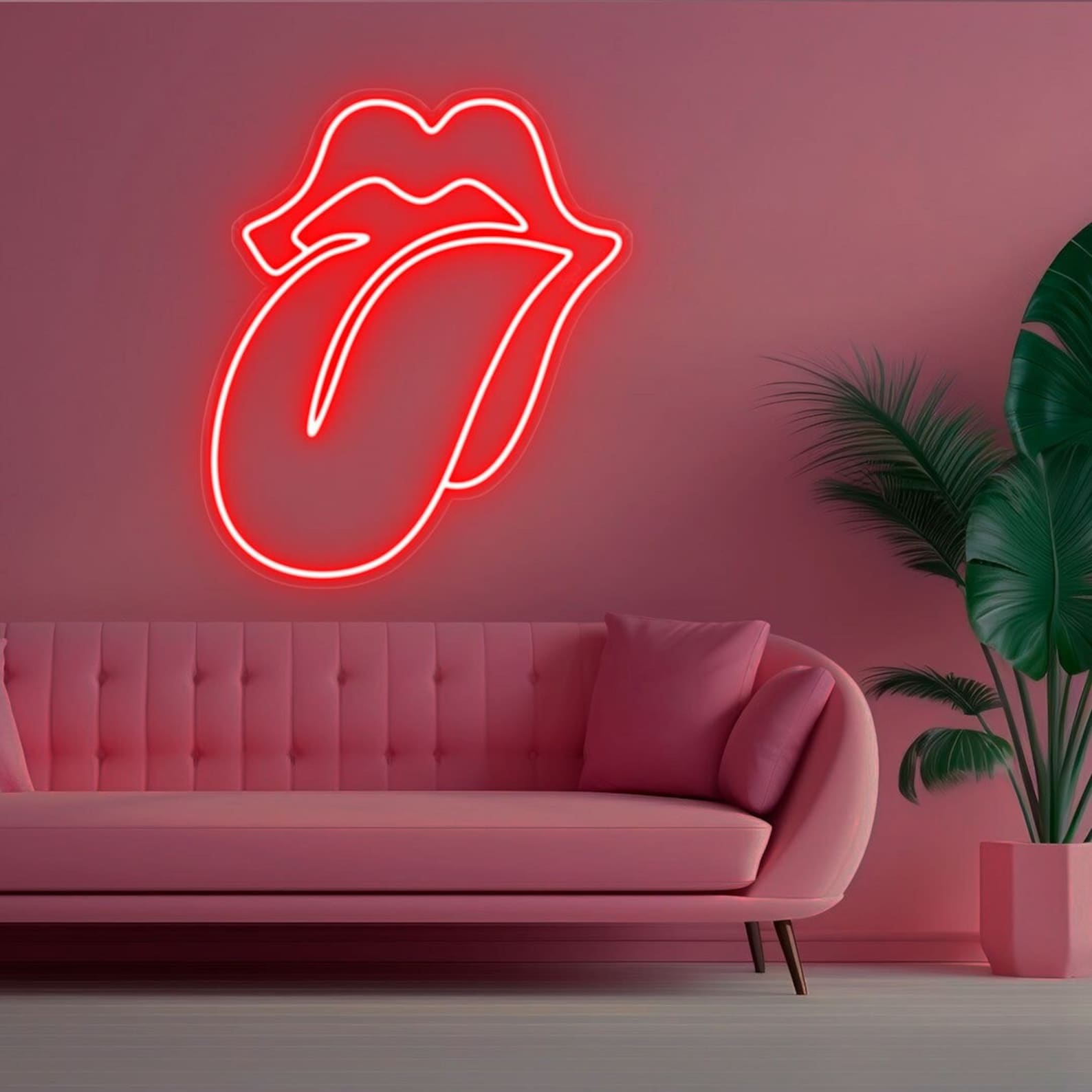 Rolling Stones Led Neon Sign Mouth With Tongue Home Decoration Rock N ...