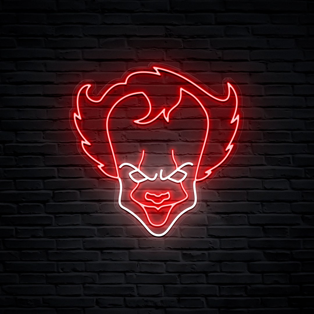 Pennywise Clown It LED Neon Sign Horror Movie Neon Light Halloween Neon ...