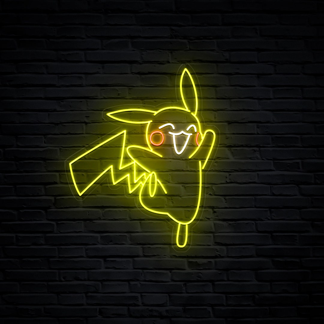Pikachu LED Neon Sign Cute Neon Sign Personalised Gift Kid Room ...