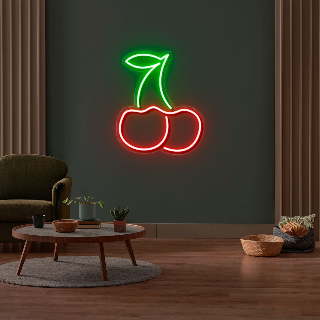 Cherry Led Neon Sign | Vintage Neon Sign | Classic Retro Aesthetic ...