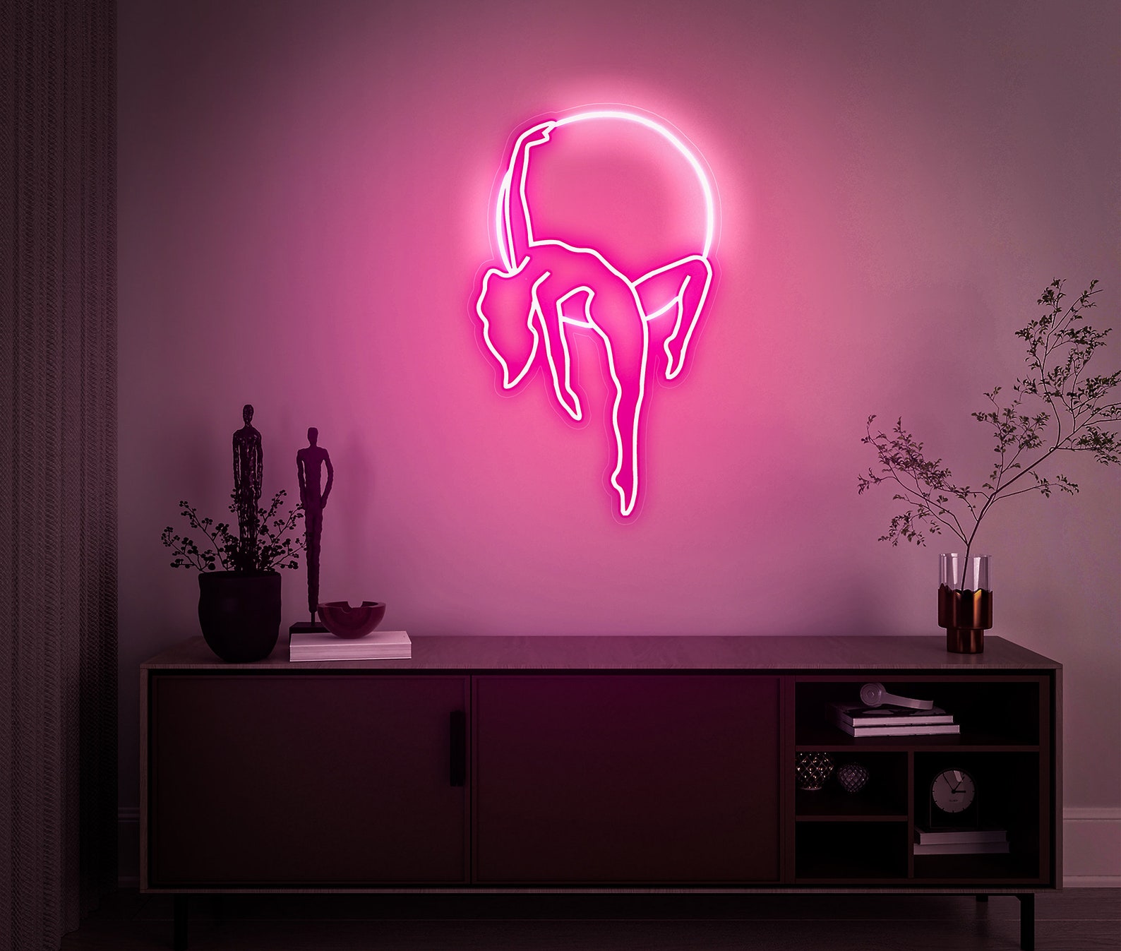 Aerial Hoop Led Neon Sign | Pole Dancing Studio Decor | Aerial Dancer ...