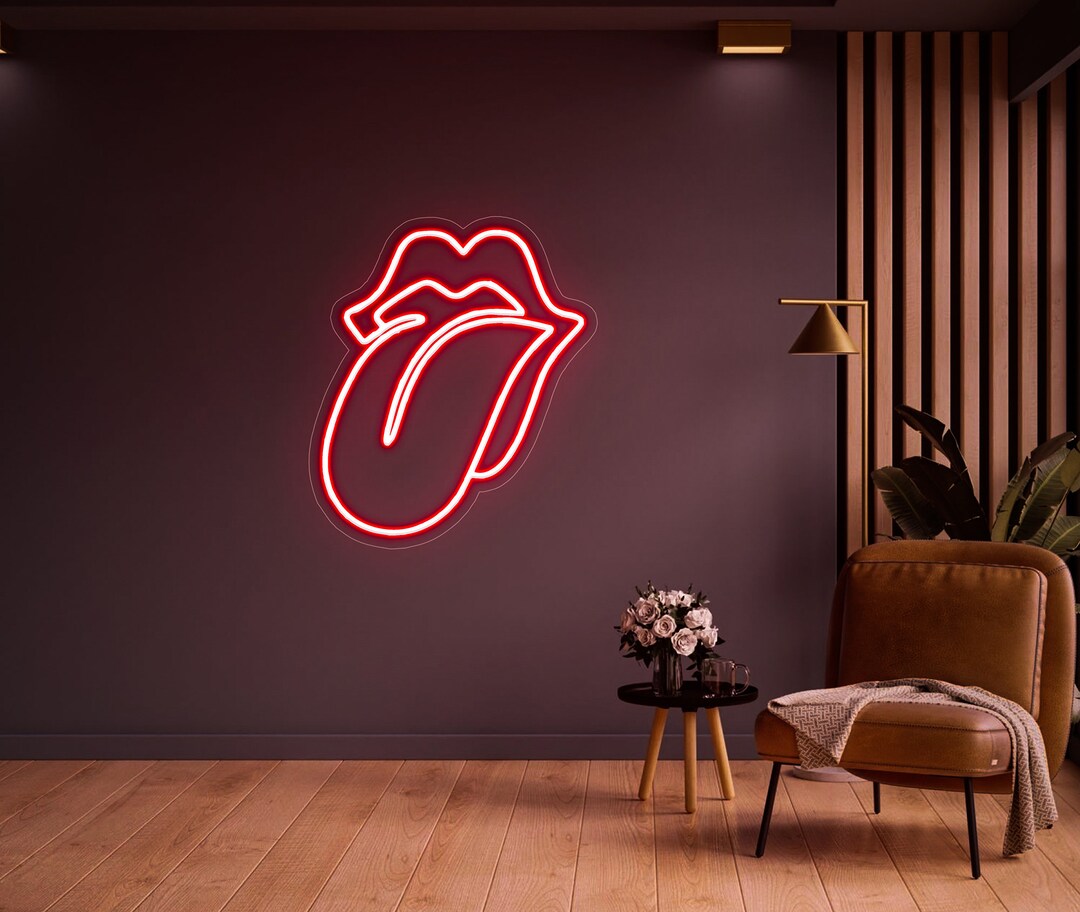 Rolling Stones Led Neon Sign Mouth With Tongue Home - Etsy UK
