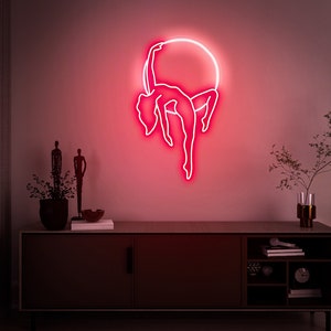 Aerial Hoop Led Neon Sign | Pole Dancing Studio Decor | Aerial Dancer ...