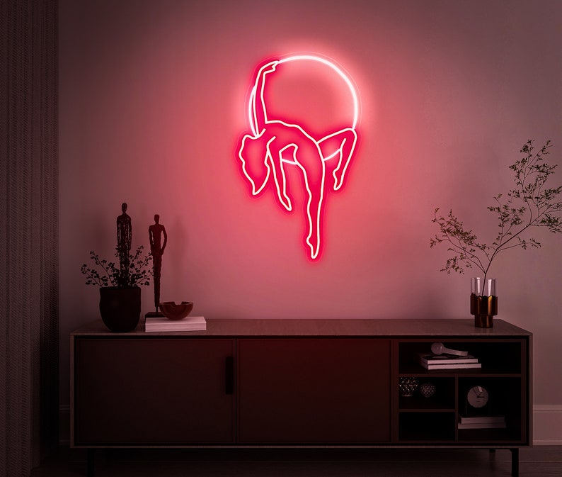 Aerial Hoop Led Neon Sign | Pole Dancing Studio Decor | Aerial Dancer ...