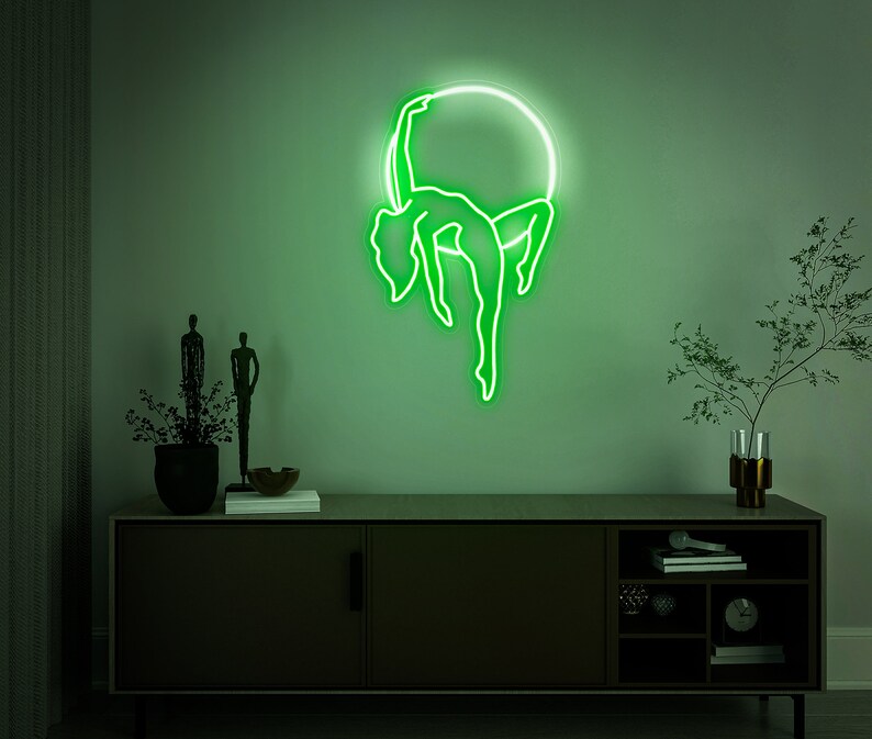 Aerial Hoop Led Neon Sign | Pole Dancing Studio Decor | Aerial Dancer ...