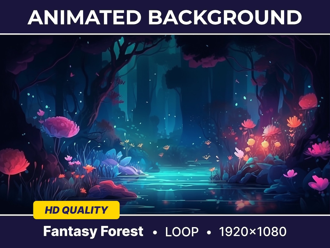 Animated Virtual Background Fantasy Forest Looped Vtuber Background ...