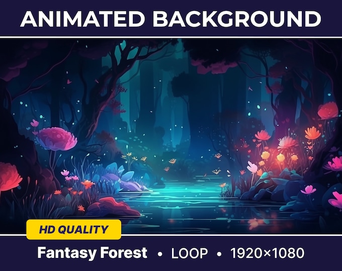 Animated Virtual Background Fantasy Forest Looped Vtuber Background ...