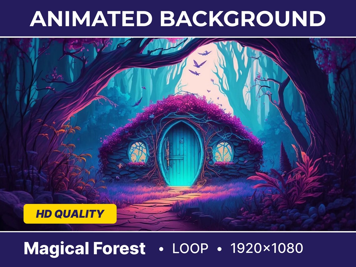 Animated Virtual Background Magical Fairy Forest Seamless Looped Vtuber ...