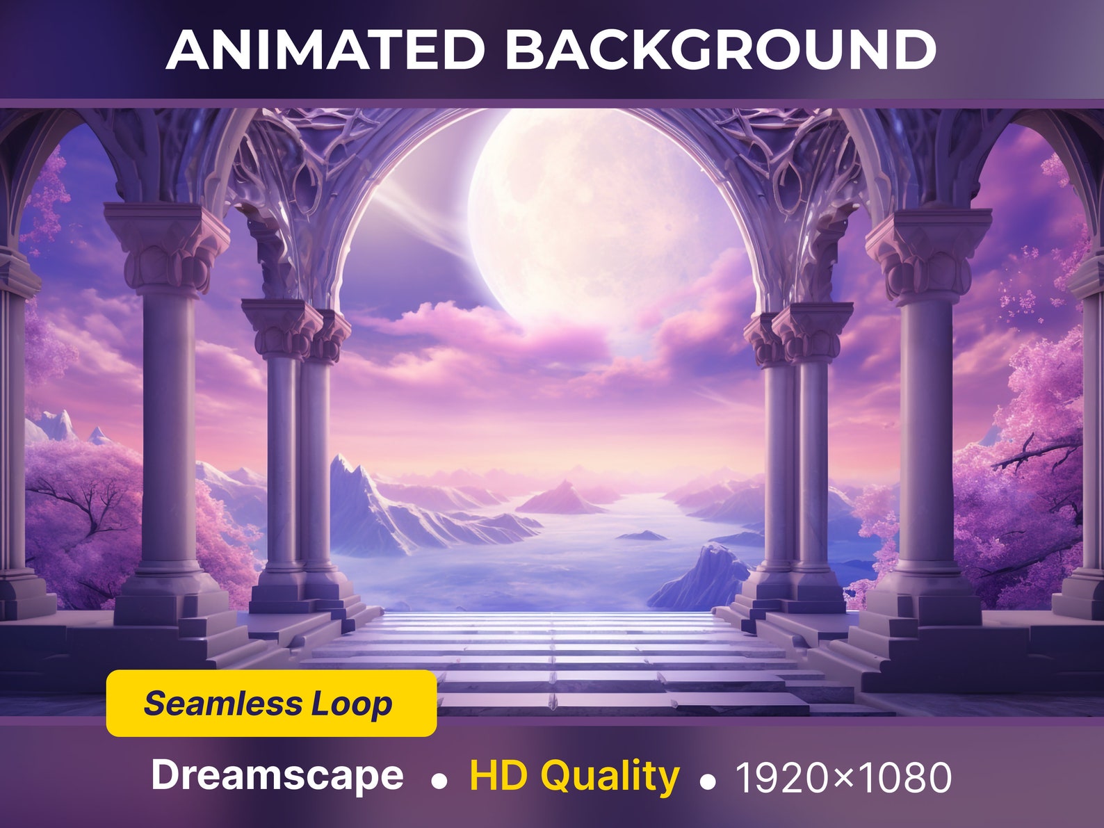 Animated Twitch Overlay Dreamscape Twitch Screen Looped Vtuber - Etsy