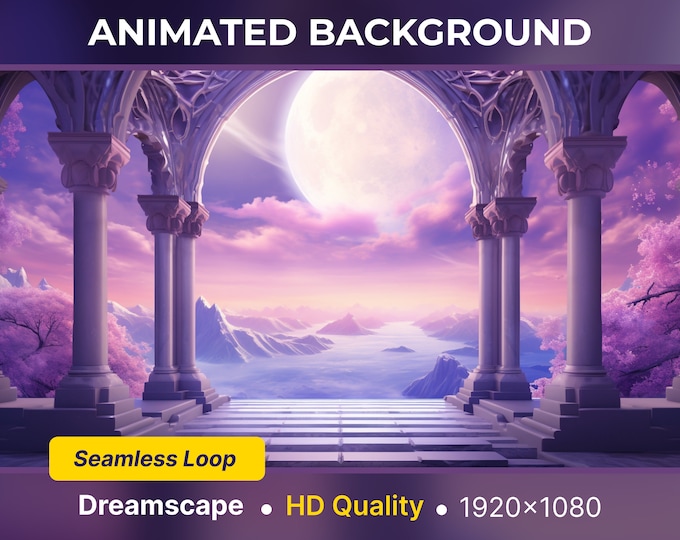 Animated Twitch Overlay Dreamscape Twitch Screen Looped Vtuber Twitch ...