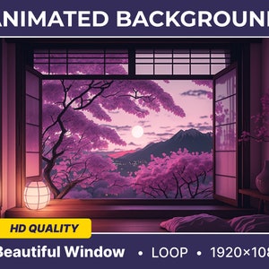 Animated Stream Screen Beautiful Window Looped Vtuber Background Twitch ...