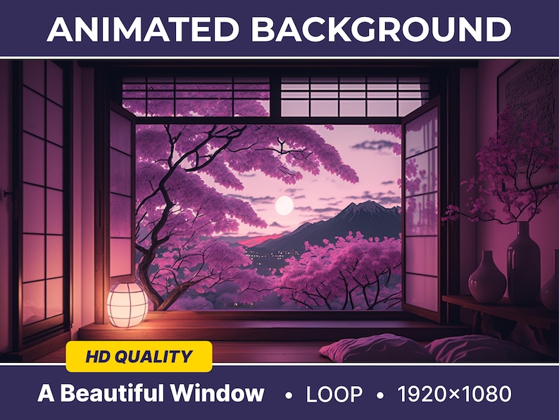 Animated Stream Screen Beautiful Window Looped Vtuber - Etsy