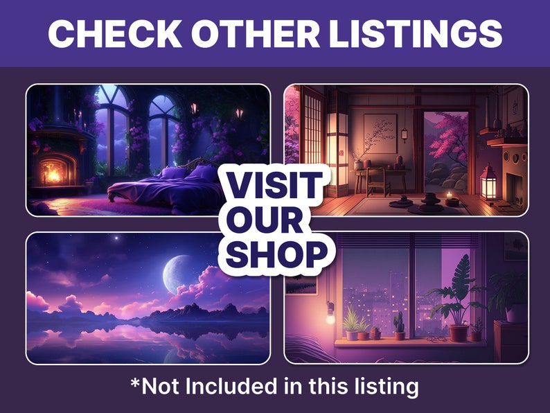Animated Virtual Background Fantasy Purple Dream Vtuber Room - Etsy
