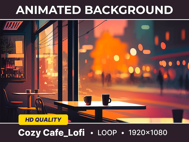 Animated Virtual Background Cozy Cafe Lofi Looped Vtuber - Etsy