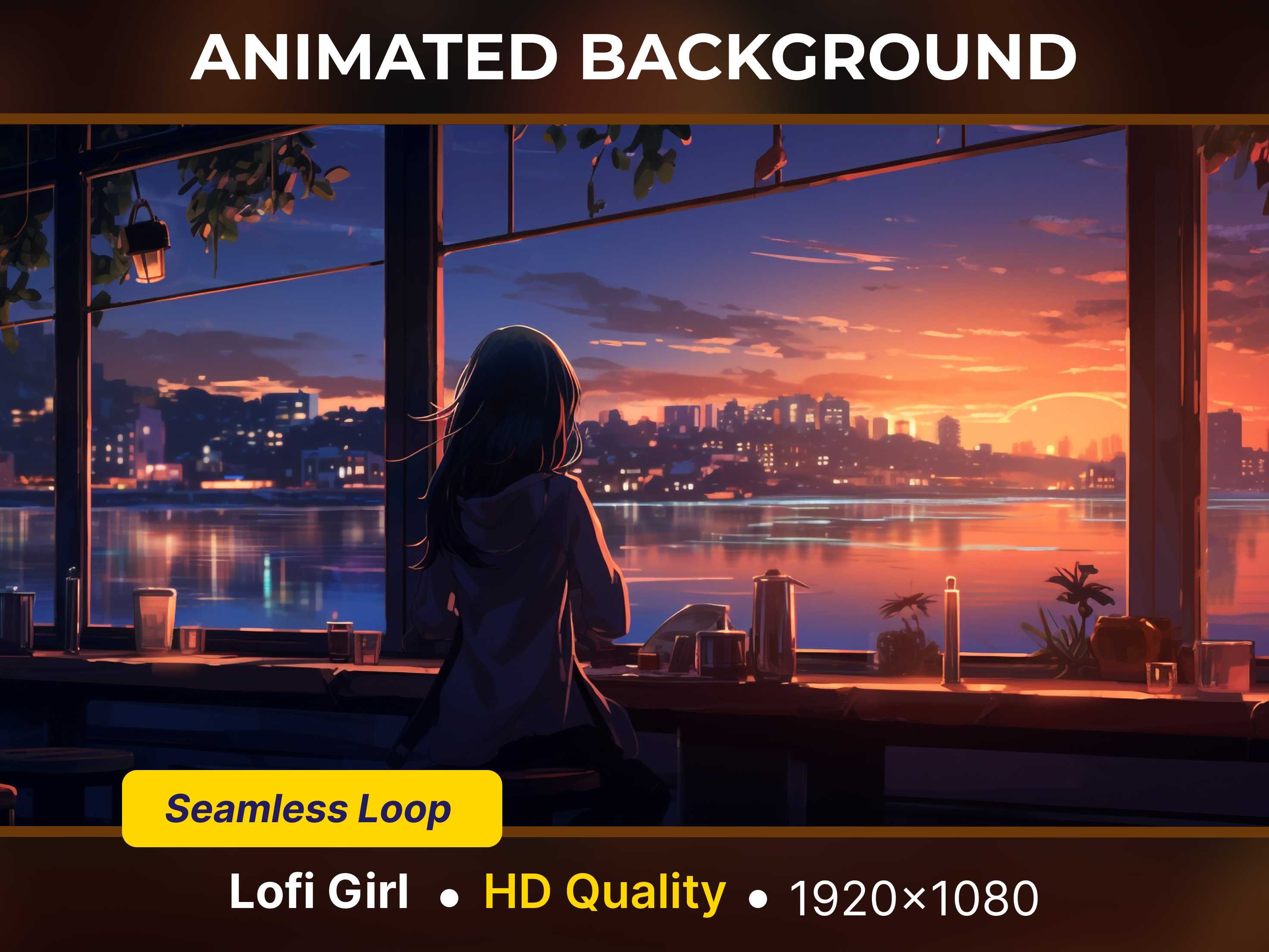 Animated Virtual Background Lofi Girl Looped Vtuber Background Twitch ...