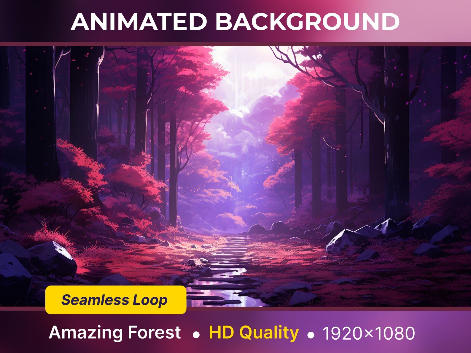 Animated Virtual Background Amazing Forest Looped Vtuber Background ...
