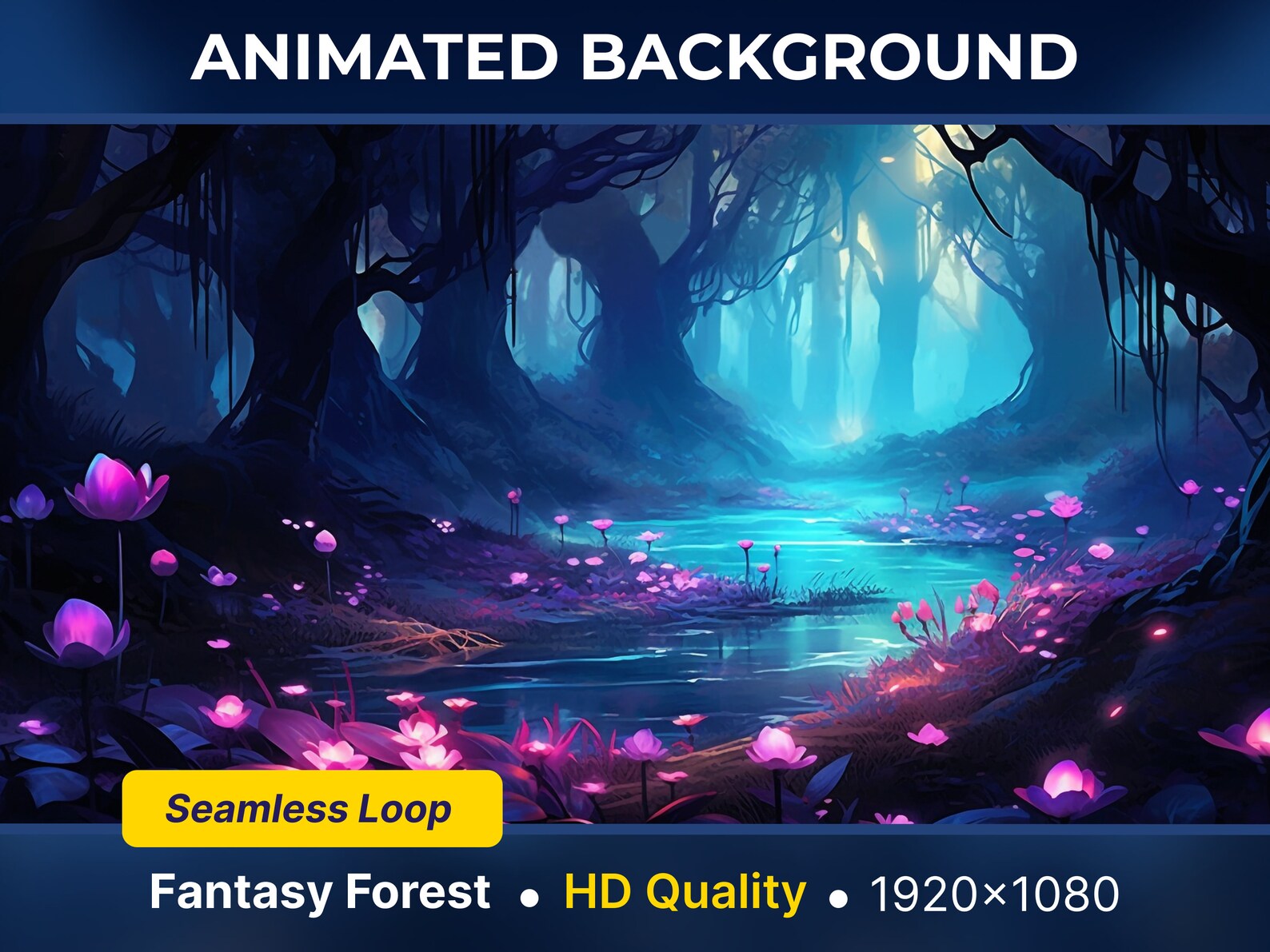 Animated Virtual Background Fantasy Forest Vtuber Background Twitch ...