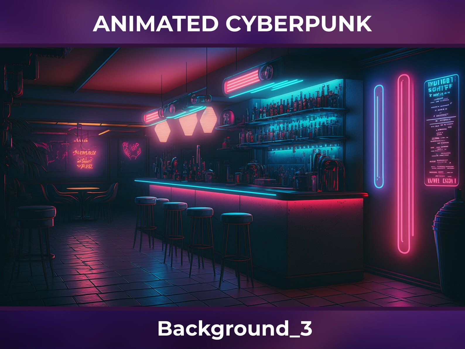 Animated Background Cyberpunk Mega Bundle, 5 Cyberpunk Animated Videos ...