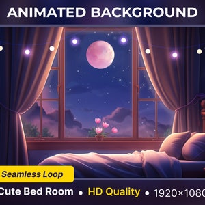 Animated Stream Screen Cute Bedroom Looped Vtuber Background Twitch ...