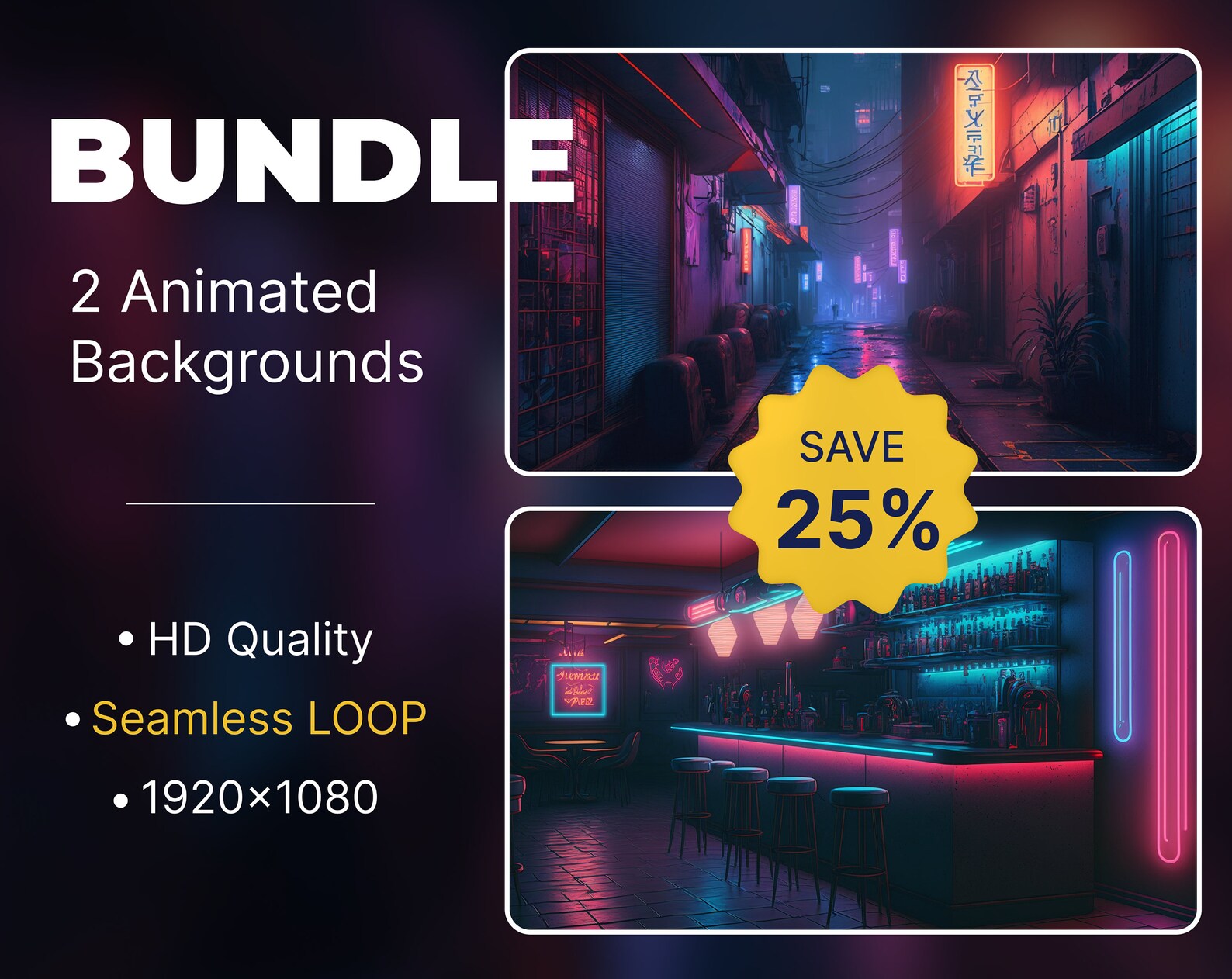 Animated Virtual Background Cyberpunk Bundle Vtuber Background - Etsy ...