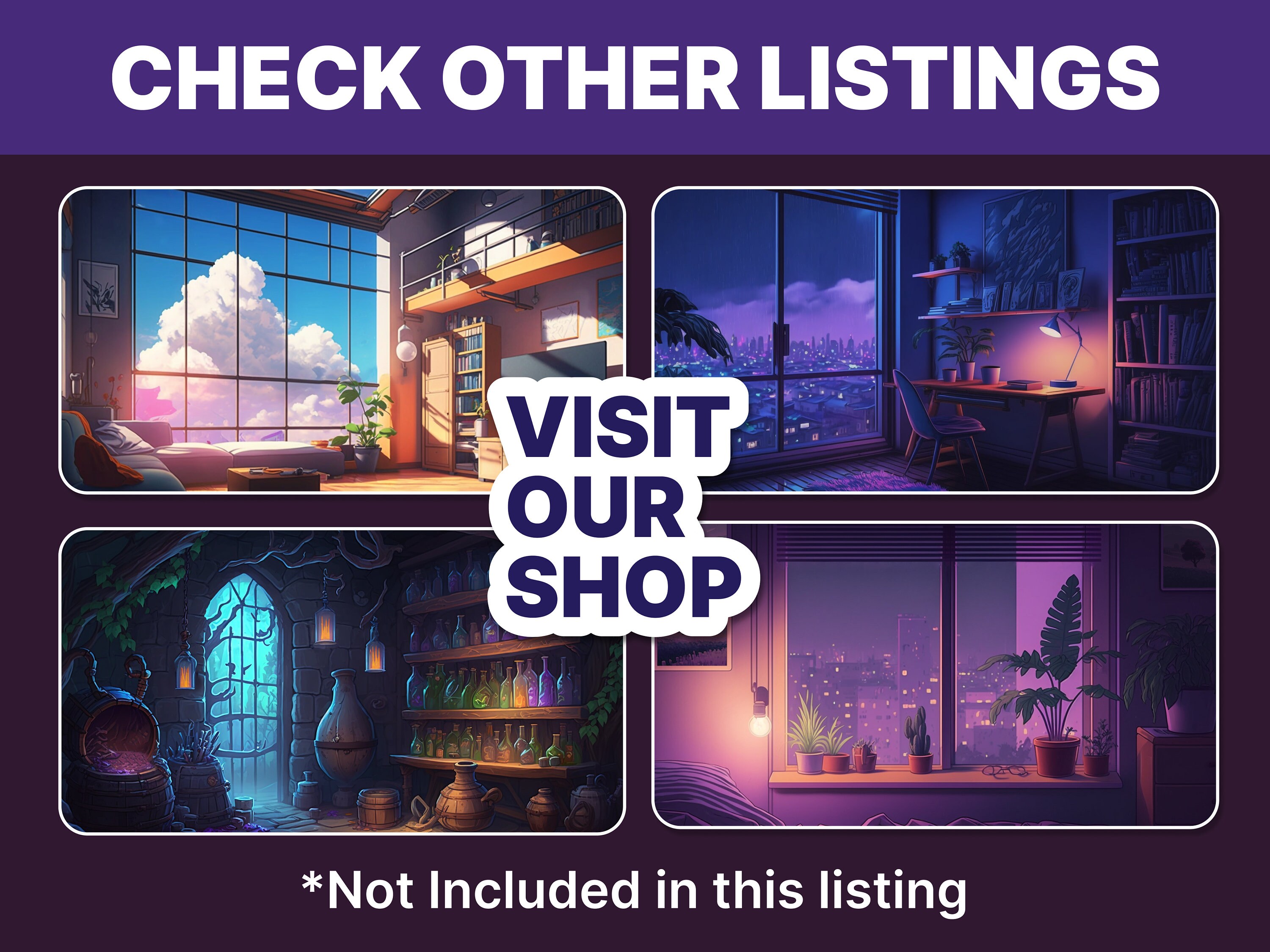 Animated Virtual Background Peaceful Workplace Looped Vtuber Background ...