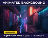 Animated Virtual Background Cyberpunk Alley Looped Vtuber - Etsy Canada
