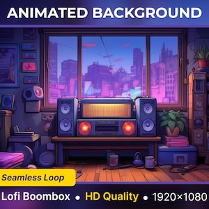 Animated Stream Screen Lofi Boombox Looped Vtuber Background Twitch ...