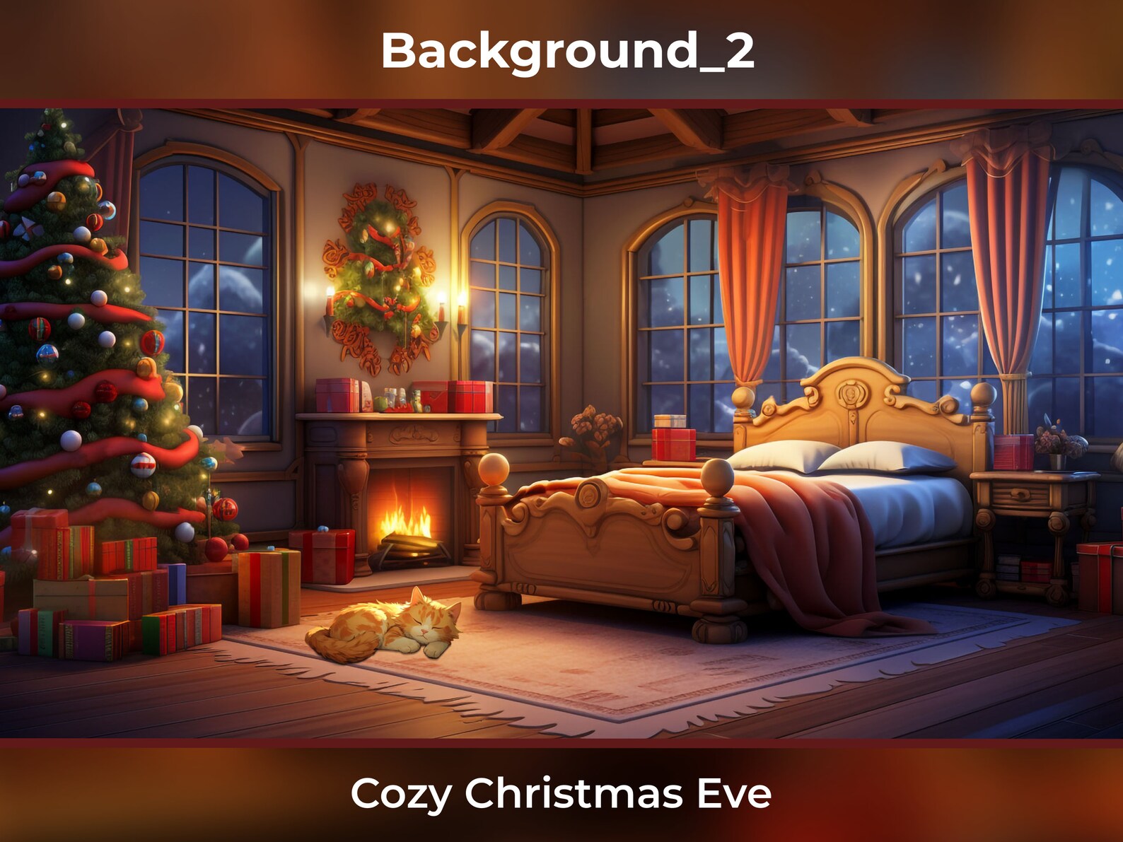 Animated Virtual Background Christmas Eve Vtuber Background Twitch ...