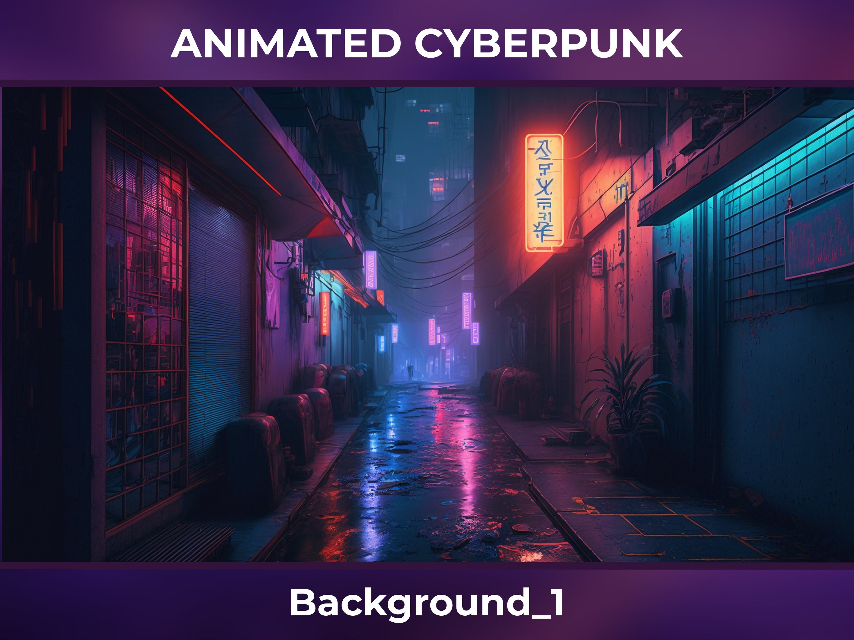 Animated Background Cyberpunk Mega Bundle, 5 Cyberpunk Animated Videos ...