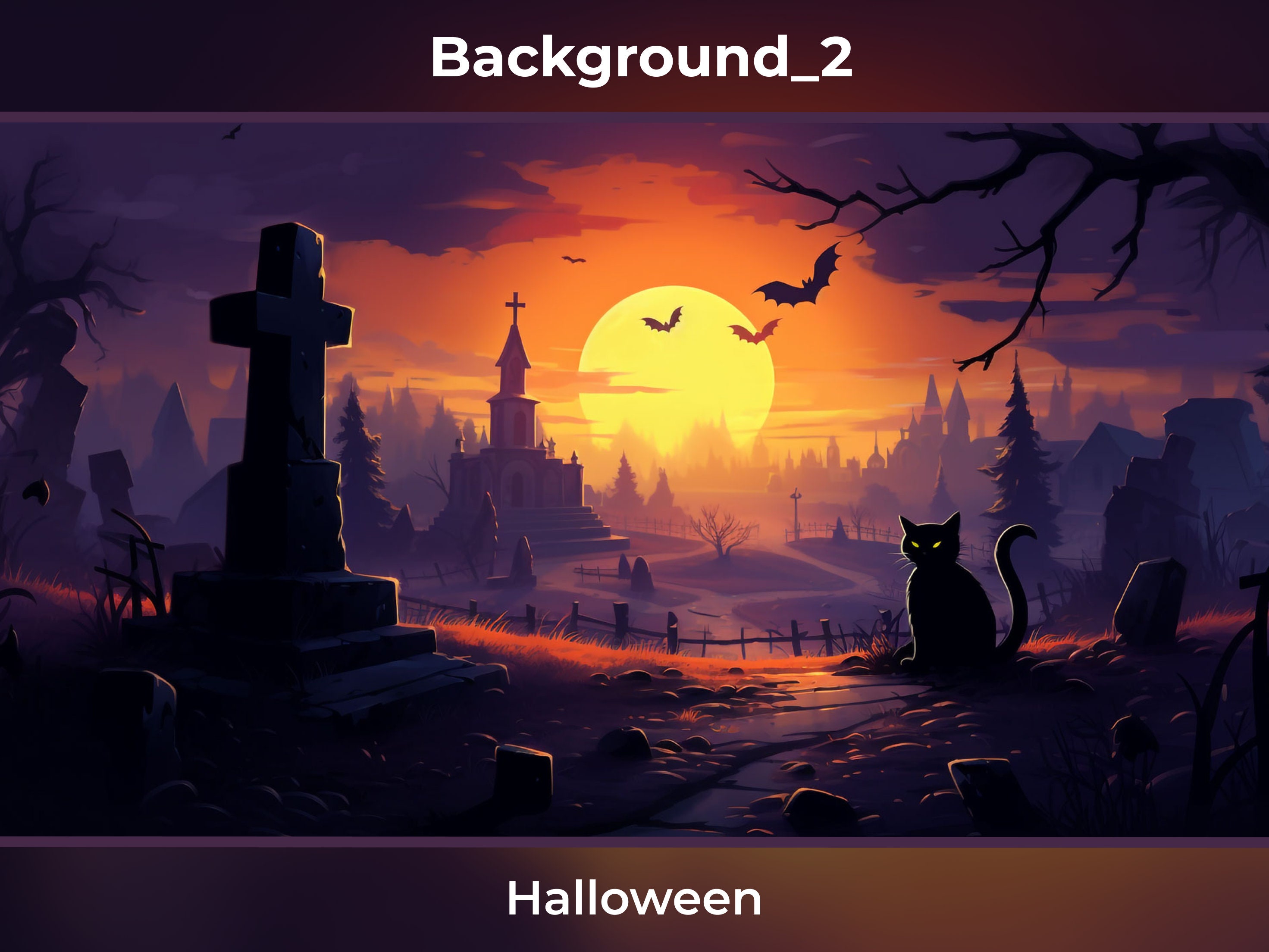 Animated Virtual Background Halloween Bundle Looped Vtuber Background ...