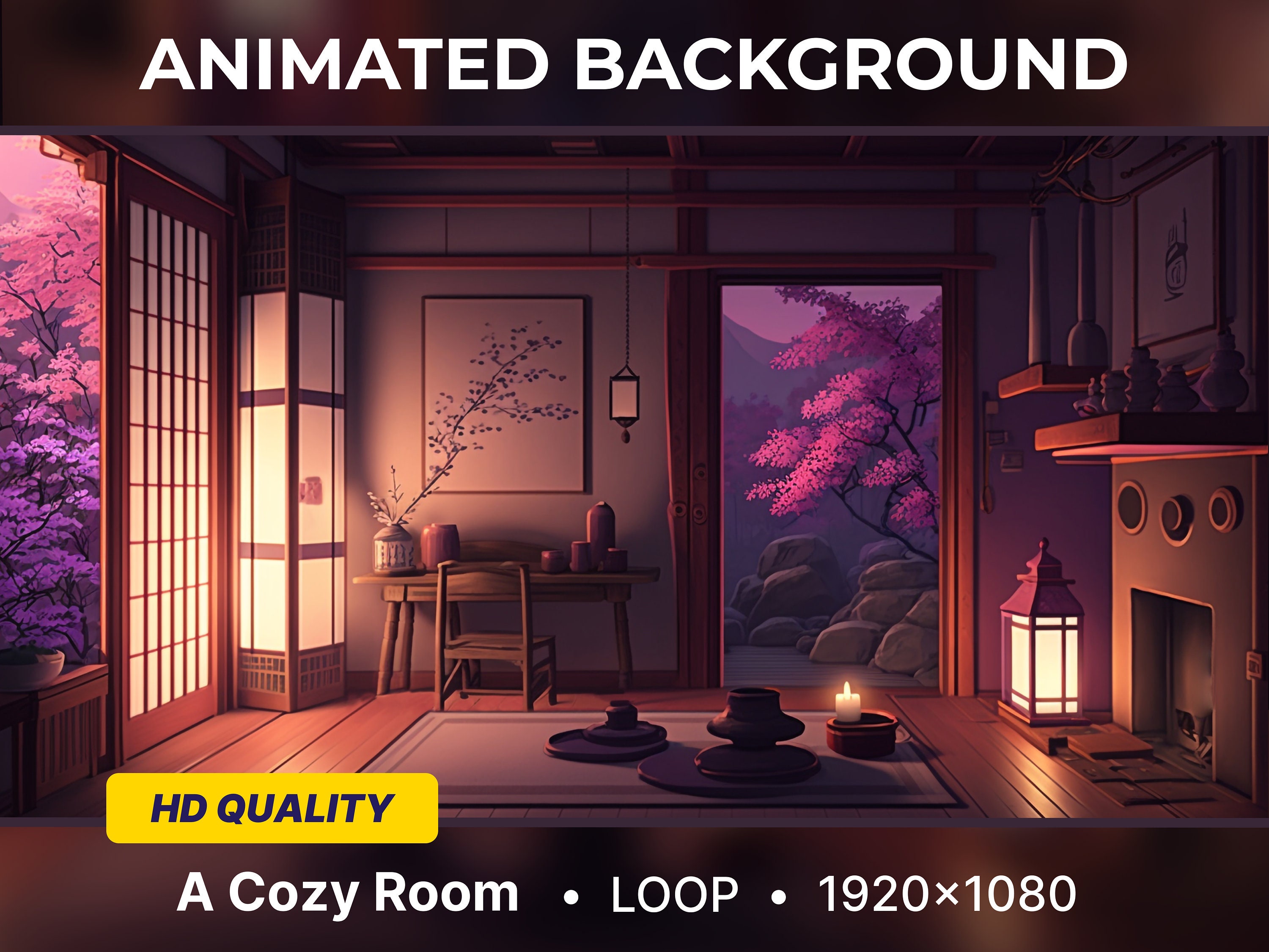 Animated Virtual Background Cozy Room Vtuber Background Twitch - Etsy