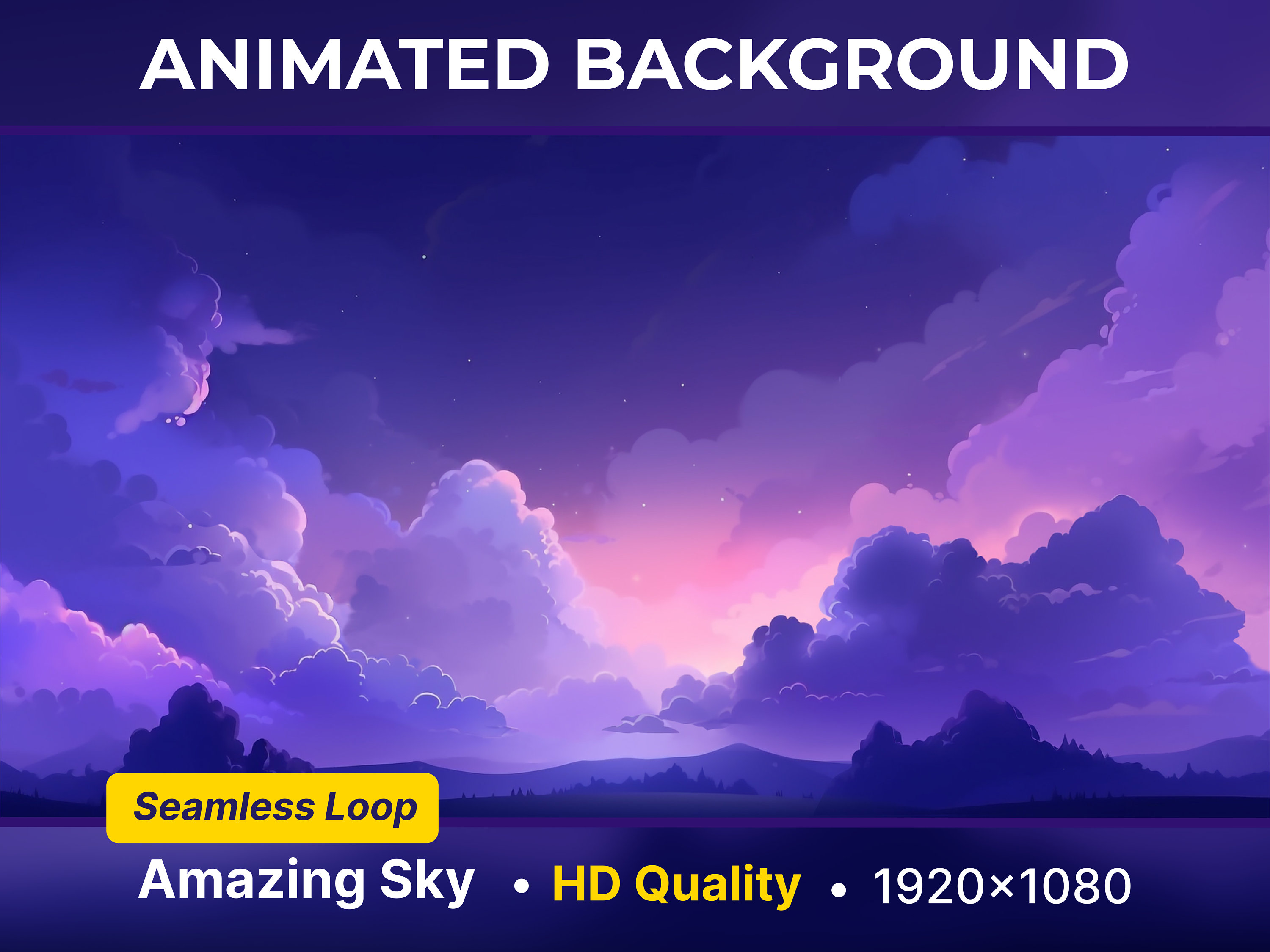 Animated Virtual Background Amazing Sky Vtuber Background Twitch Stream ...