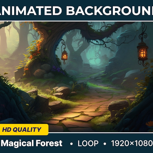 Animated Stream Screen Fantasy Forest Looped Vtuber Background Twitch ...