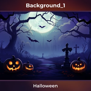 Animated Virtual Background Halloween Bundle Looped Vtuber Background ...