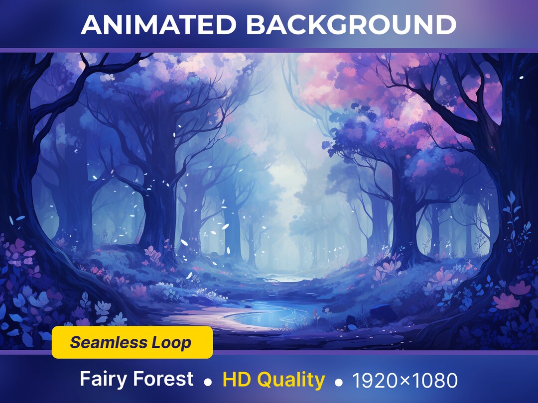 Animated Virtual Background Fairy Forest Looped Vtuber Background ...