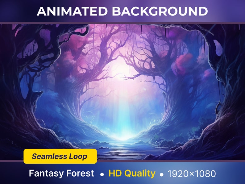 Animated Virtual Background Fantasy Forest Vtuber Background Twitch ...