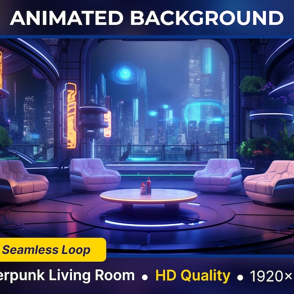 Vtuber Futuristic Animated Background - Etsy