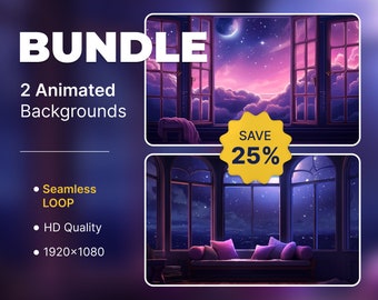 Animated Virtual Background Fantasy Purple Dream Vtuber Room Background ...