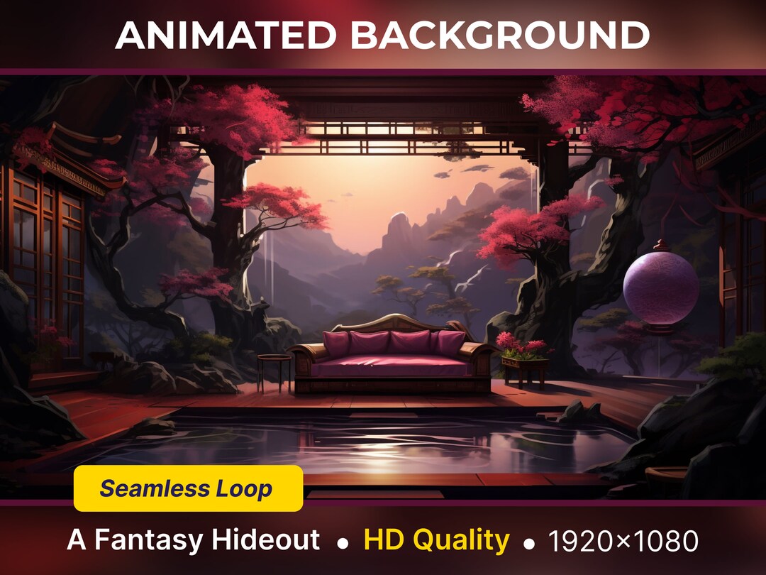 Animated Virtual Background A Fantasy Hideout Looped Vtuber Room Twitch ...