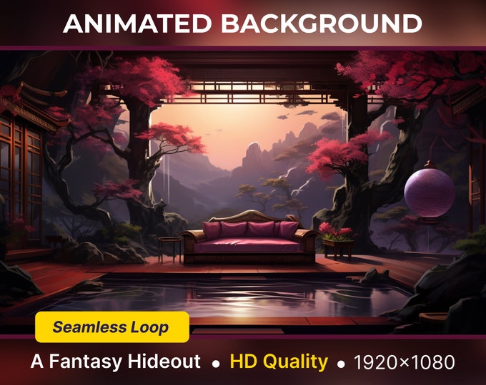 Animated Virtual Background A Fantasy Hideout Looped Vtuber Room Twitch ...